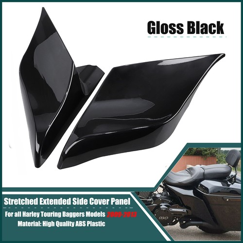 Glossy Black Stretched Side Covers Fits For Harley Touring Baggers 2009 ...