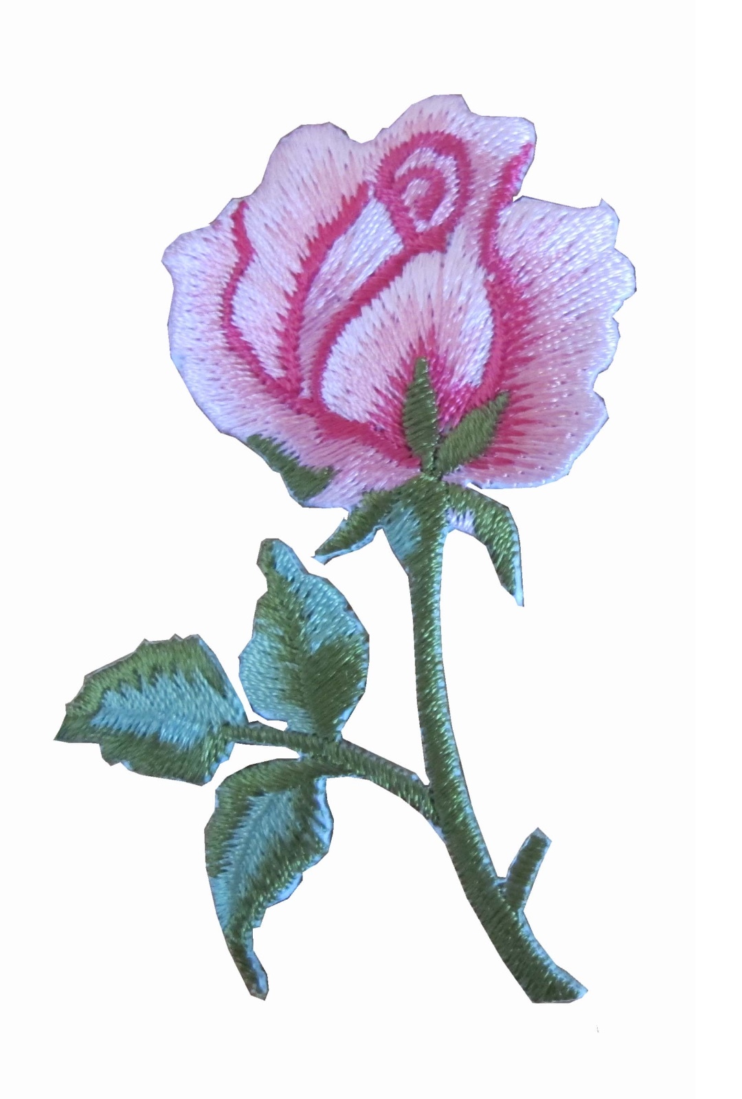 #5705P 3"H Pink Rose Flower Embroidery Iron On Appliqué Patch | eBay