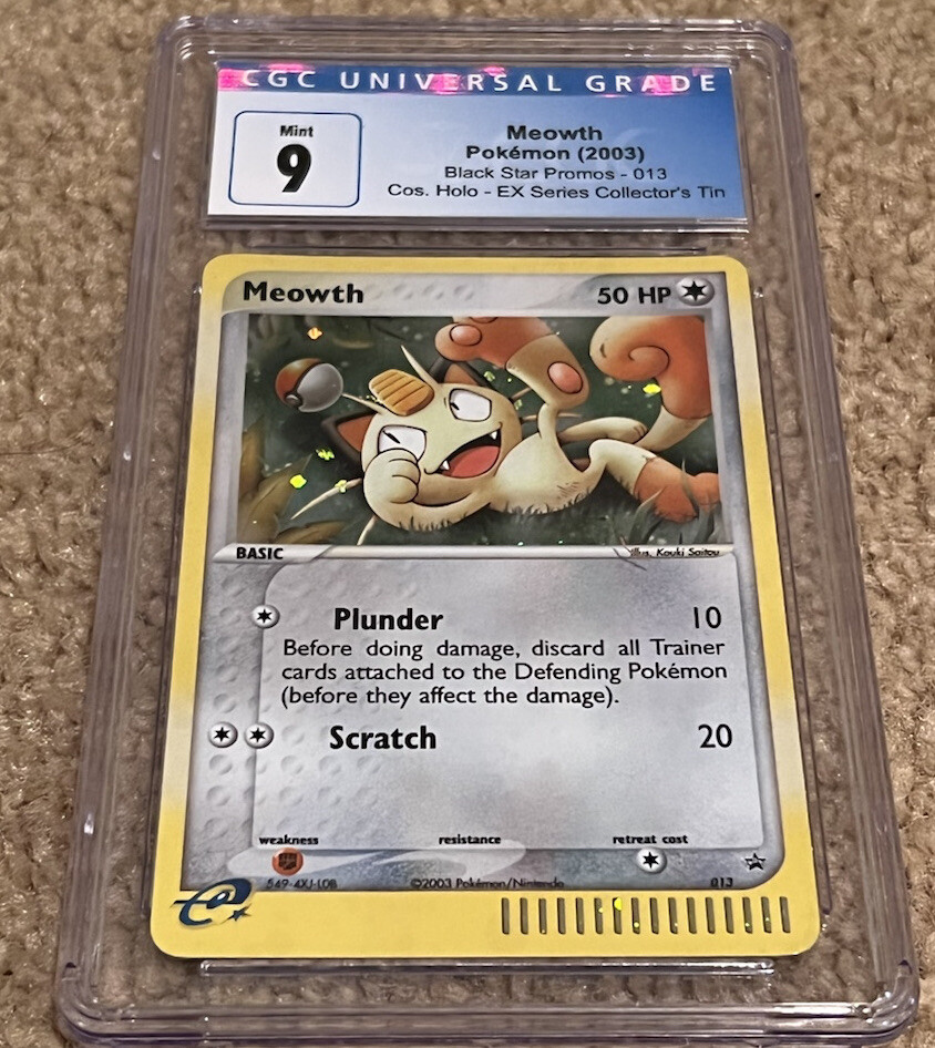 Pokémon TCG Meowth Black Star Promos (2003) Cos. Holo 013 CGC/PSA 9 | eBay
