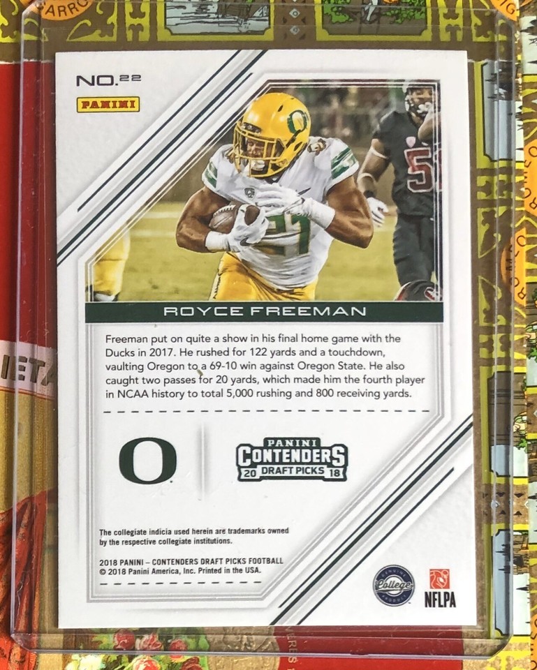 Royce Freeman 2018 Panini Contenders Draft Picks Game Day Ticket Rookie ...