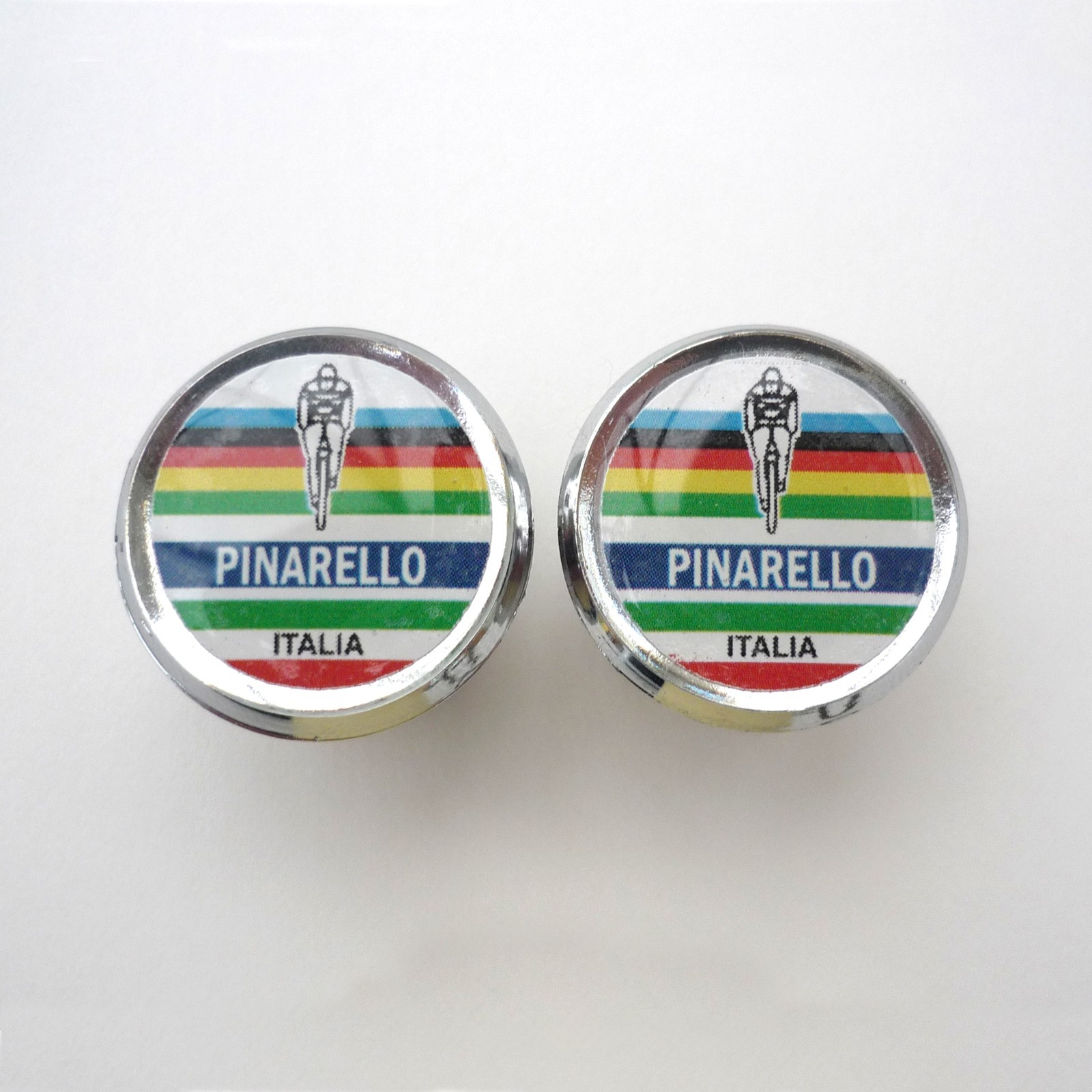 Vintage Style Pinarello World Champion Chrome Racing Bar Plugs, Caps ...