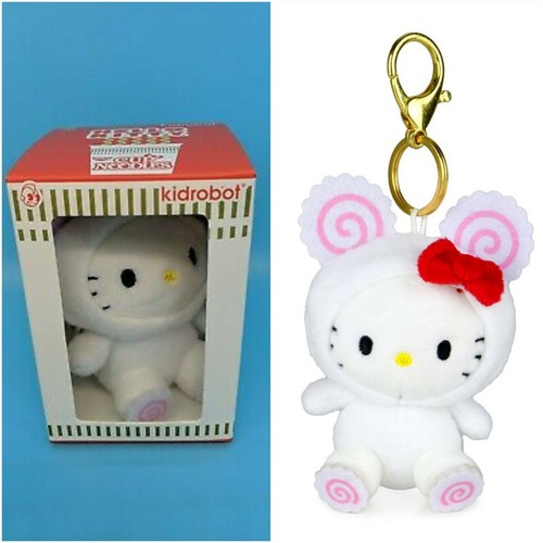 HELLO KITTY FISH CAKE Plush Charm Clip-On Toy Kidrobot Cup Noodles ...