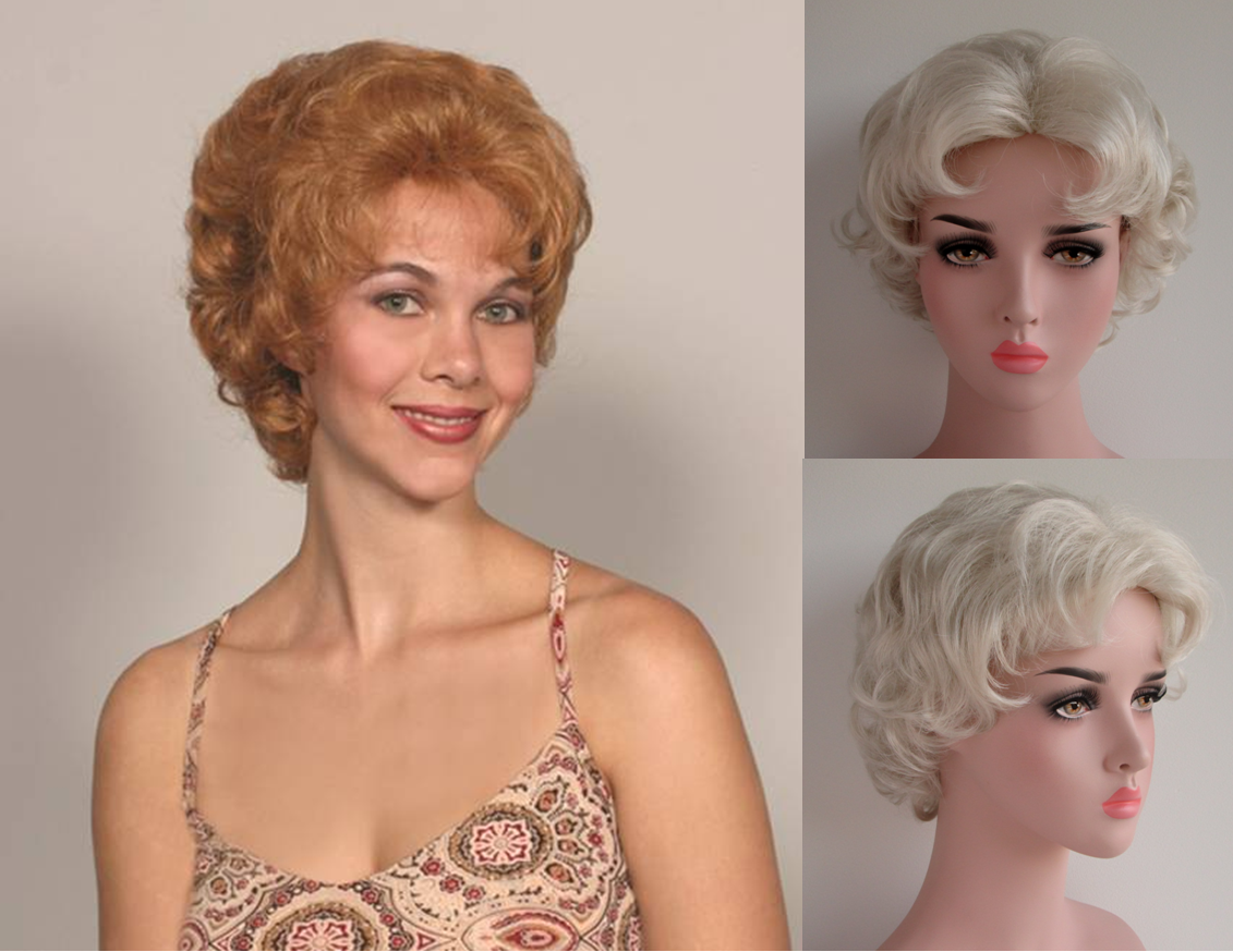 50S WOMENS SHORT LAYERED WAVY CURLY WIG GOLDEN GIRLS BLANCHE PRISCILLA ...