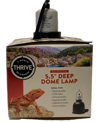 NEW Thrive 5.5" Deep Dome Reptile Basking Heat Light Lamp w/Ceramic ...