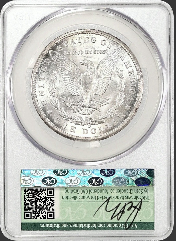 1898 O MORGAN SILVER DOLLAR CACG MS64 WITTER BRICK PAN HANDLER LABEL | eBay