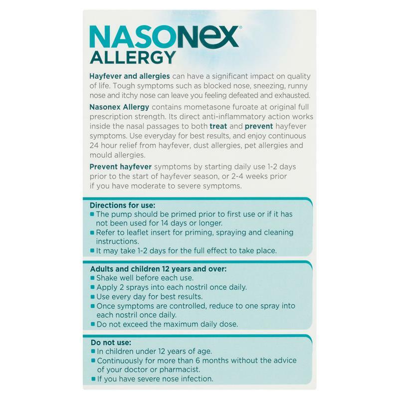 Nasonex Allergy 140 Nasal Spray - Pack of 2 for sale online | eBay ...