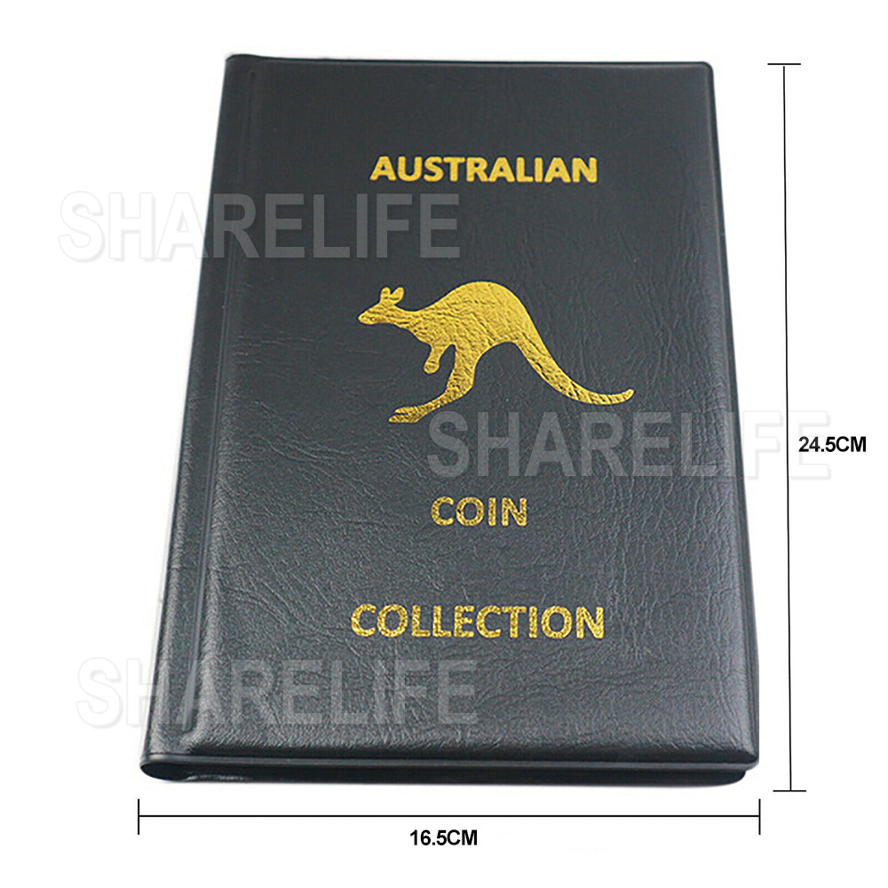 240 Coins Coin Album Australian Coin Collection Folder Book Holds Black ...
