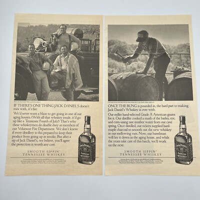Jack Daniel's Whiskey 1993 Print Ad Lot 7.25"x12" each firefighters ...