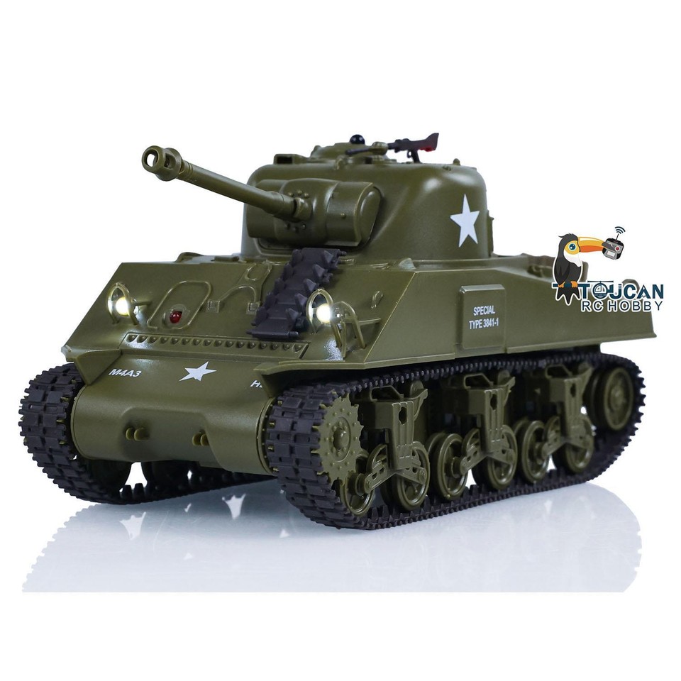 US Stock 1/30 HengLong Remote Control Battle Tank Model US Sherman M4A3 ...