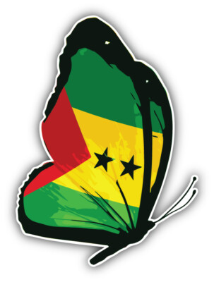 Sao Tome And Principe Flag Butterfly Car Bumper Sticker Decal | eBay