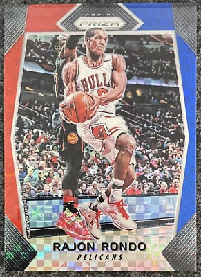 2017-18 Panini Prizm #124 Rajon Rondo Red White Blue Checker Prizm | eBay