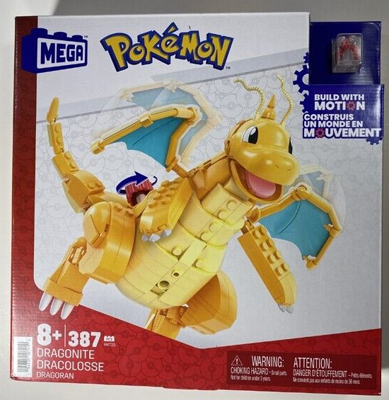Pokemon Dragonite Mega Bloks Construx Build With Motion Set HKT25 387 ...