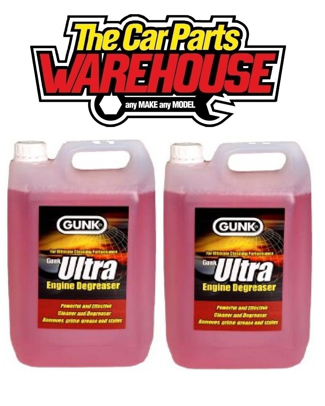 TWO Gunk ULTRA 2 x 5L Engine Degreaser Brush On Engines Wash Cleaning ...