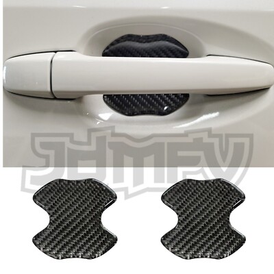 2x Real Carbon Fiber Door Handle Cup protector pair set Domed Epoxy ...