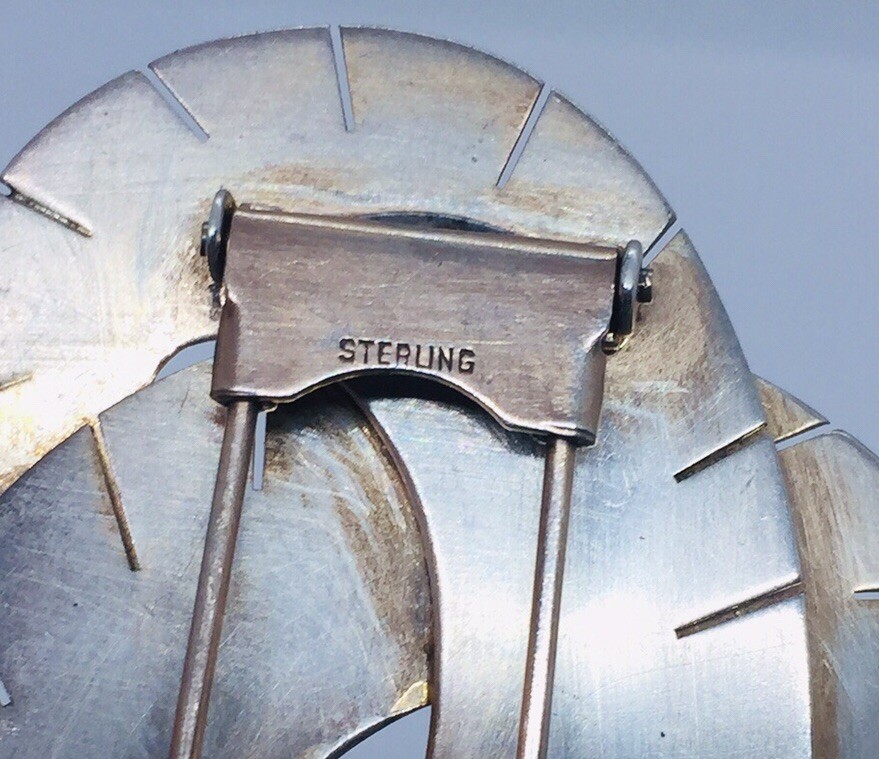 Napier Antique Sterling Silver Double Feather Fur Pin | eBay