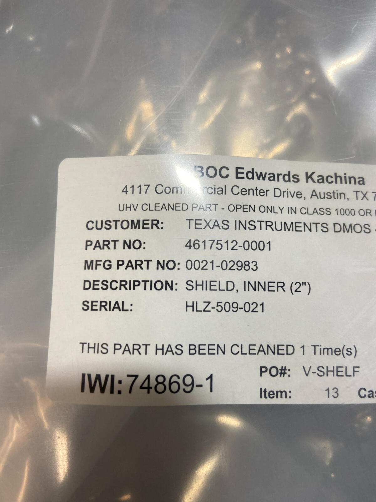 AMAT 0021-02983 INNER SHIELD 2", 4617512-0001, 114345 | eBay