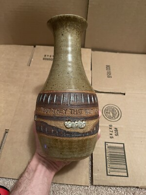 Ed Schrock Studio Vase Isaiah 40:31 Quote 8.5”-9” Tall | eBay