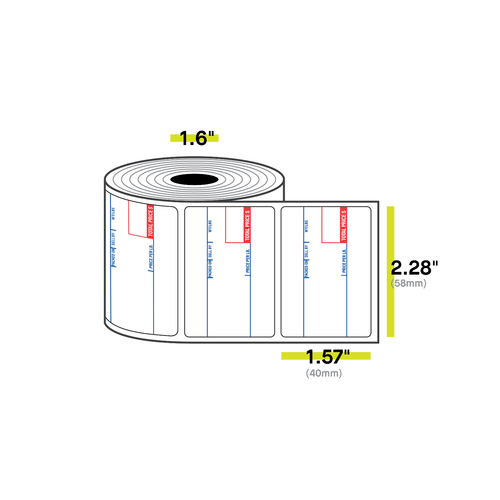 58mm x 40mm UPC Deli Scale Label, 700/Roll, 12 Rolls/Case CAS LP-1000 ...