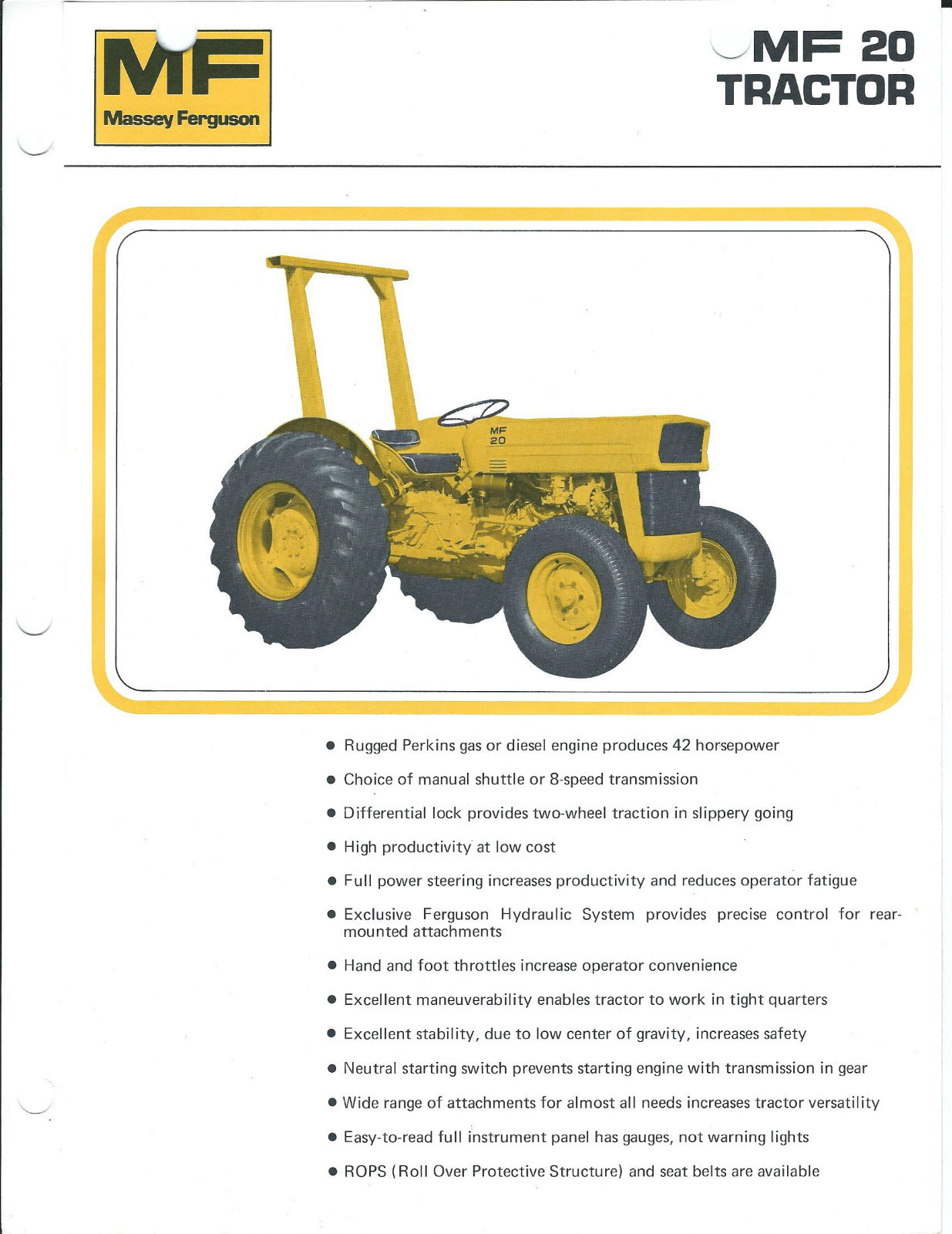 Equipment Brochure - Massey Ferguson - MF 20 - Industrial Tractor c1974 ...