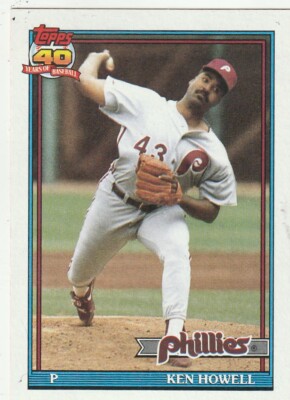 FREE SHIPPING-MINT-1991 Topps Ken Howell #209 PHILLIES-40 YEARS OF ...