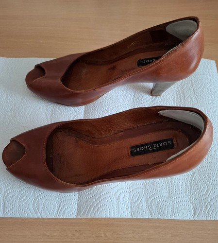 Pumps, Peeptoes von Görtz Shoes, Leder, Gr 41, Cognac braun | eBay.de