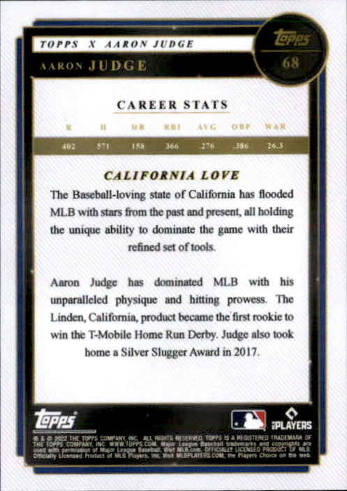 Bo Bichette 2022 Topps X Aaron Judge Curated All Rise Card #75 | eBay