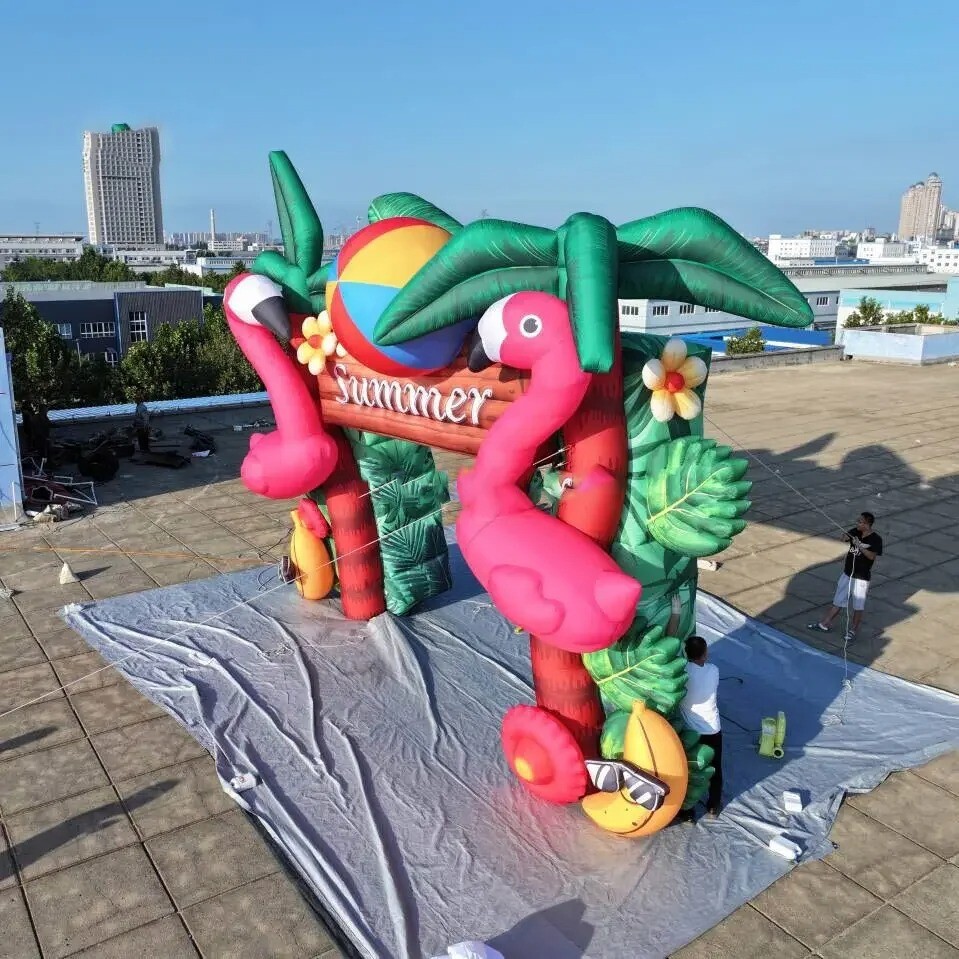 Outdoor Advertising Summer Party Inflatable Animal Entrance Flamingo ...
