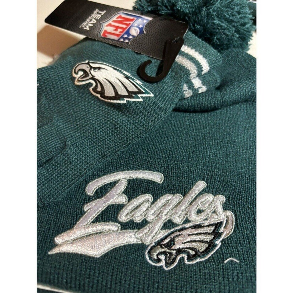 PHILADELPHIA EAGLES NFL Green Football Bird Logo Beanie And Gloves NEW ...