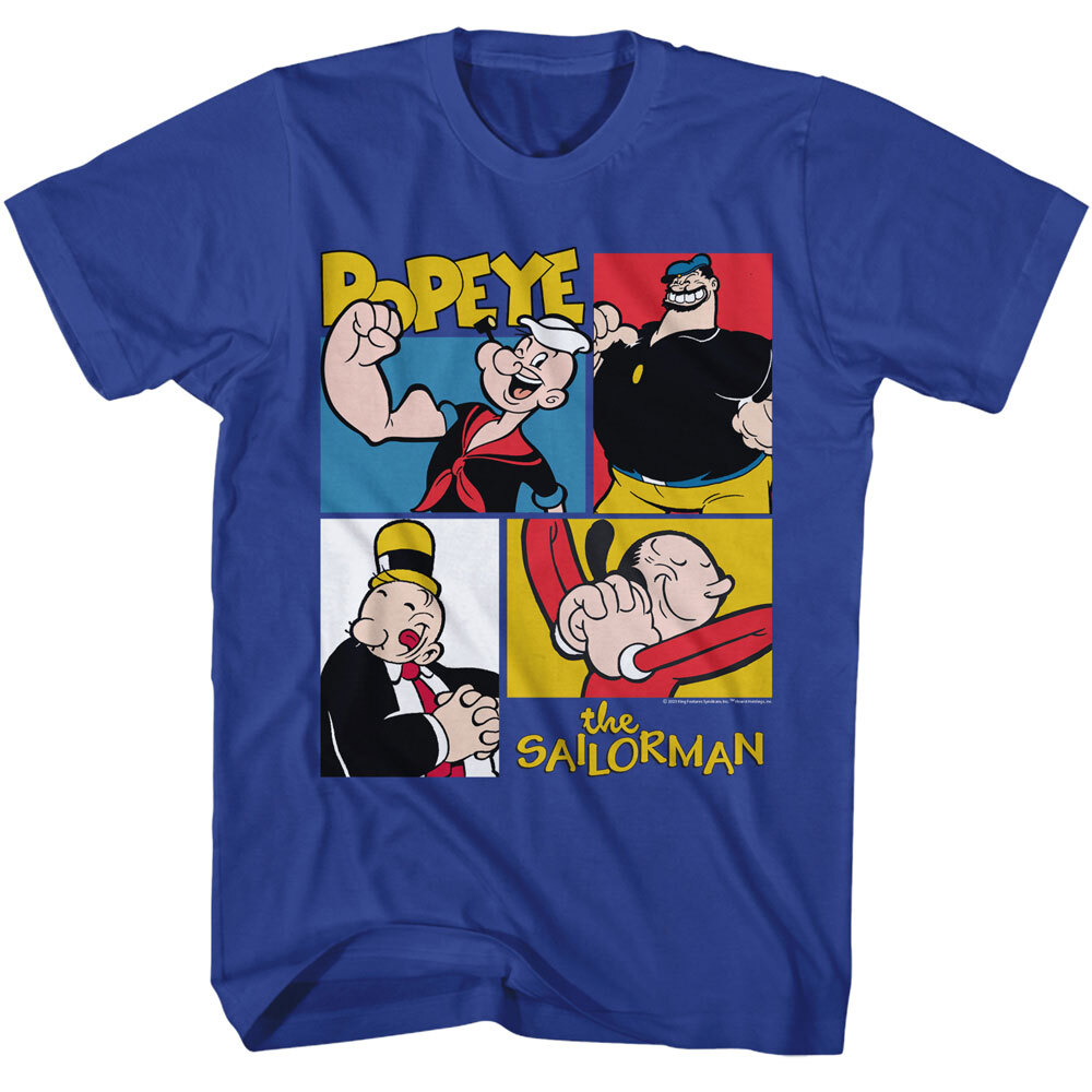 Popeye The Sailor Man Vintage Cartoon Cast Color Photo's Men's T Shirt ...