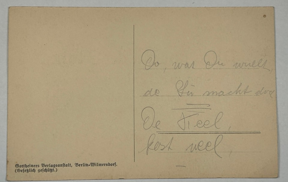 Vintage German Motto Postcard – “Alles nur mit der Ruhe” – Berlin ...