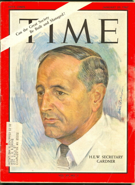 1967 Time Magazine: John W. Gardner - Secretary of Health and Human ...