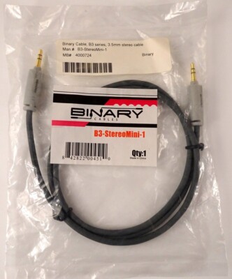 Binary B3 High Performance Shielded Audio Cable 3.5mm Male to 3.5mm ...
