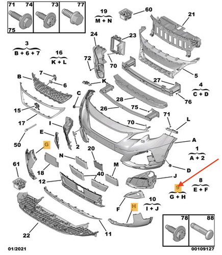 PEUGEOT 5008 Front Bumper Trim Assembly 1636403380 New Genuine | eBay