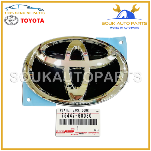 75447-60030 Genuine Toyota PLATE, BACK DOOR 7544760030 OEM | eBay