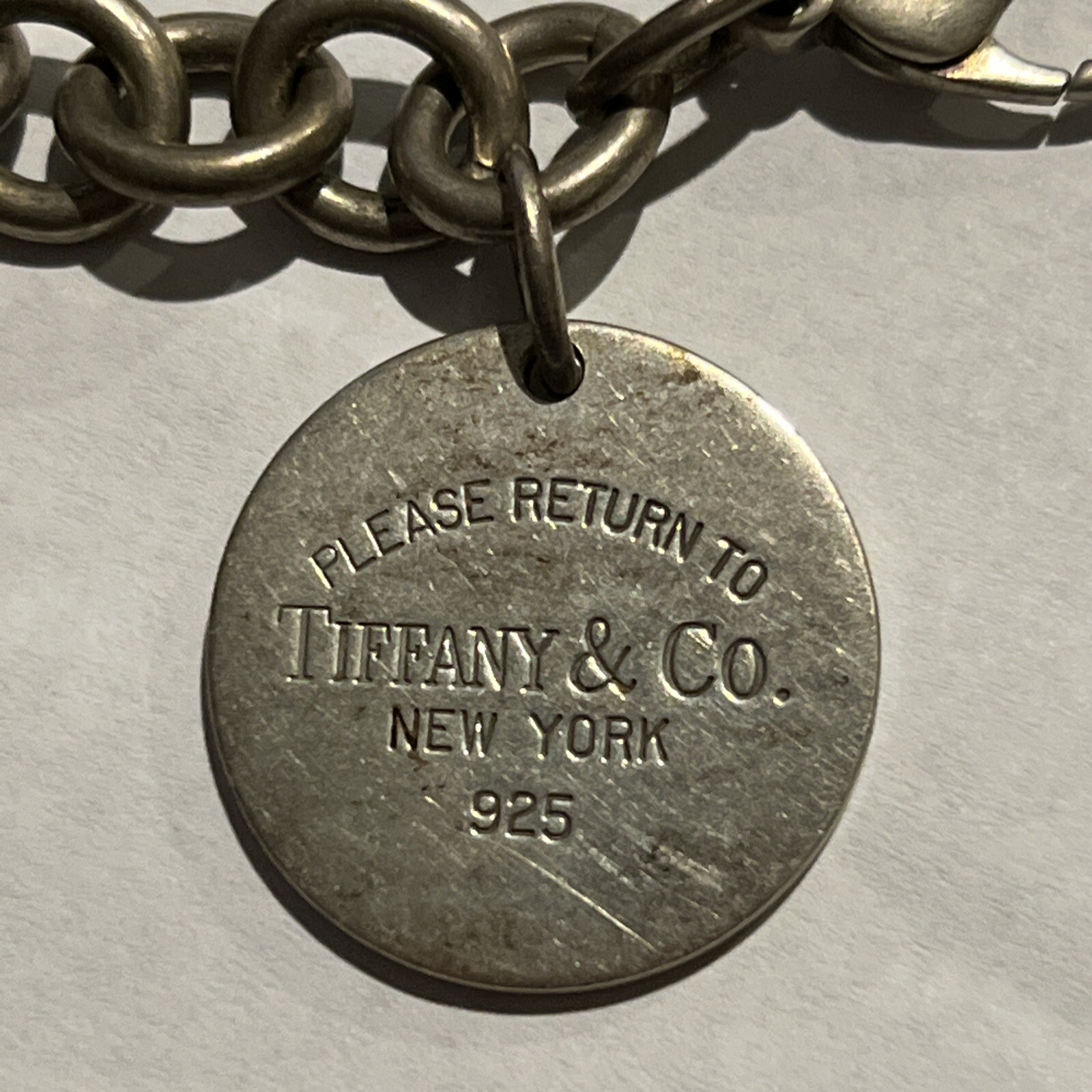 vintage return to Tiffany round tag bracelet sterling silver | eBay