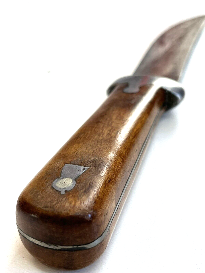 19th c. Style Custom Knife, Pewter "Key Hole" Inlays, Curly Maple ...