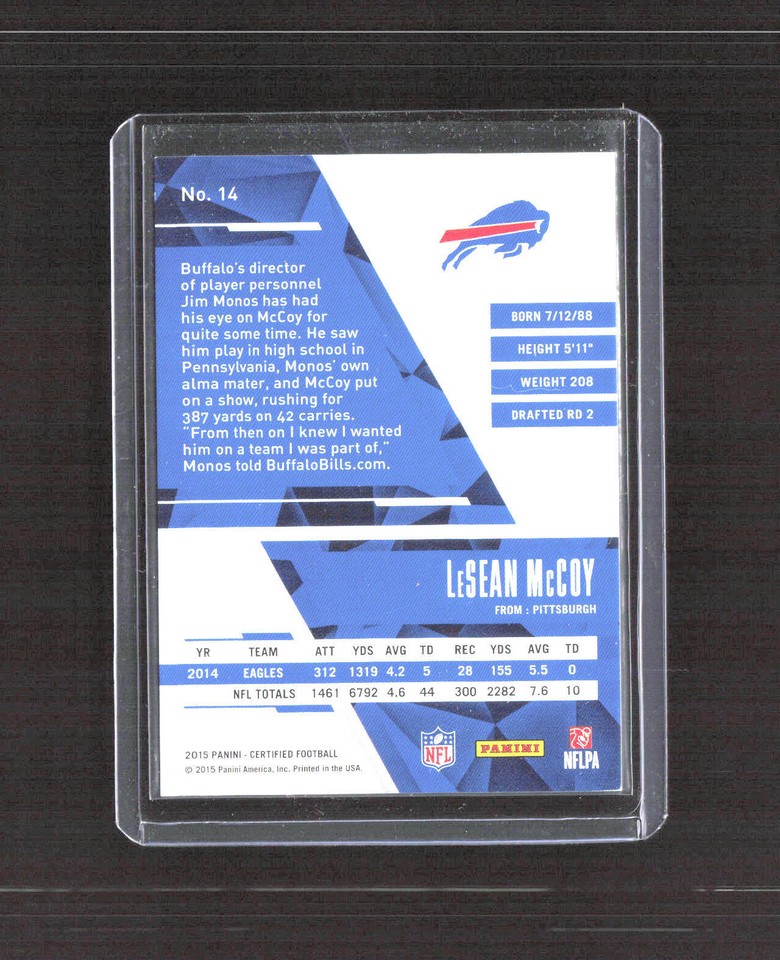 2015 Panini Certified #14 LeSean McCoy Mirror Silver #/499 | eBay