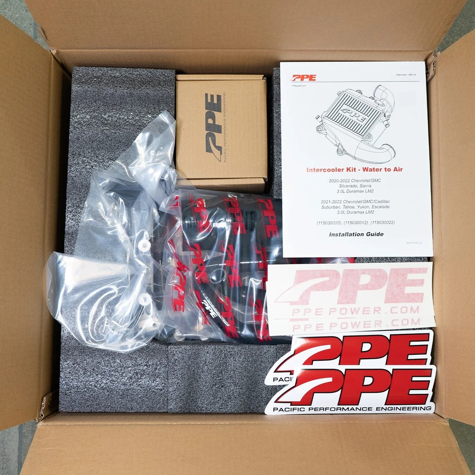 PPE Air To Water Intercooler Kit Black For 2020-2024 GM 3.0L LM2 / LZO ...