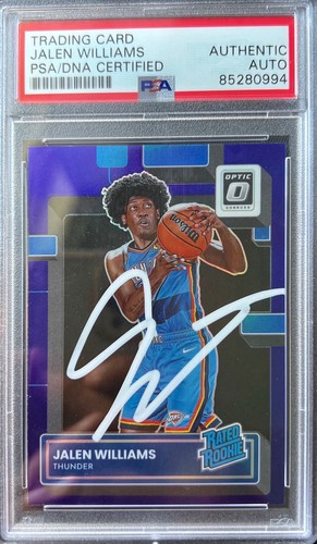 Jalen Williams signed autographed purple optic rookie card PSA/DNA ...