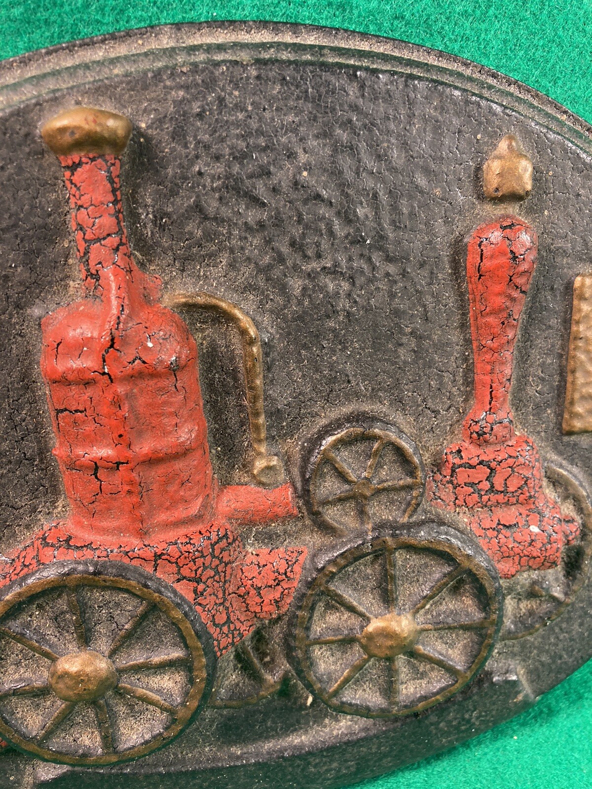 Antique Vintage Cast Iron UF United Firefighter Insurance Fire Engine ...