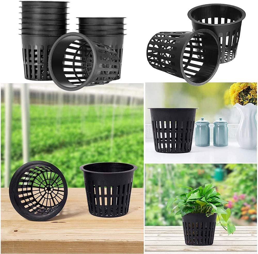 Net Pots Hydroponics Netpots 6.5Cm 10 Pack (Black) - Plant Cups for ...