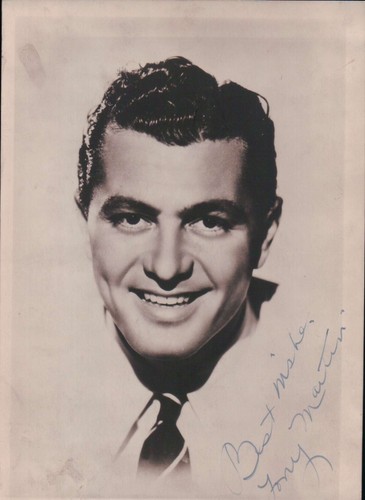 Autographed 5x7 Photo Tony Martin, American actor and popular singer ...