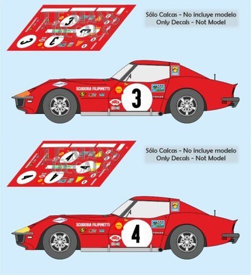 Stickers Corvette C3 Le Mans 1968 1:32 1:24 1:43 1:18 Stickers ...