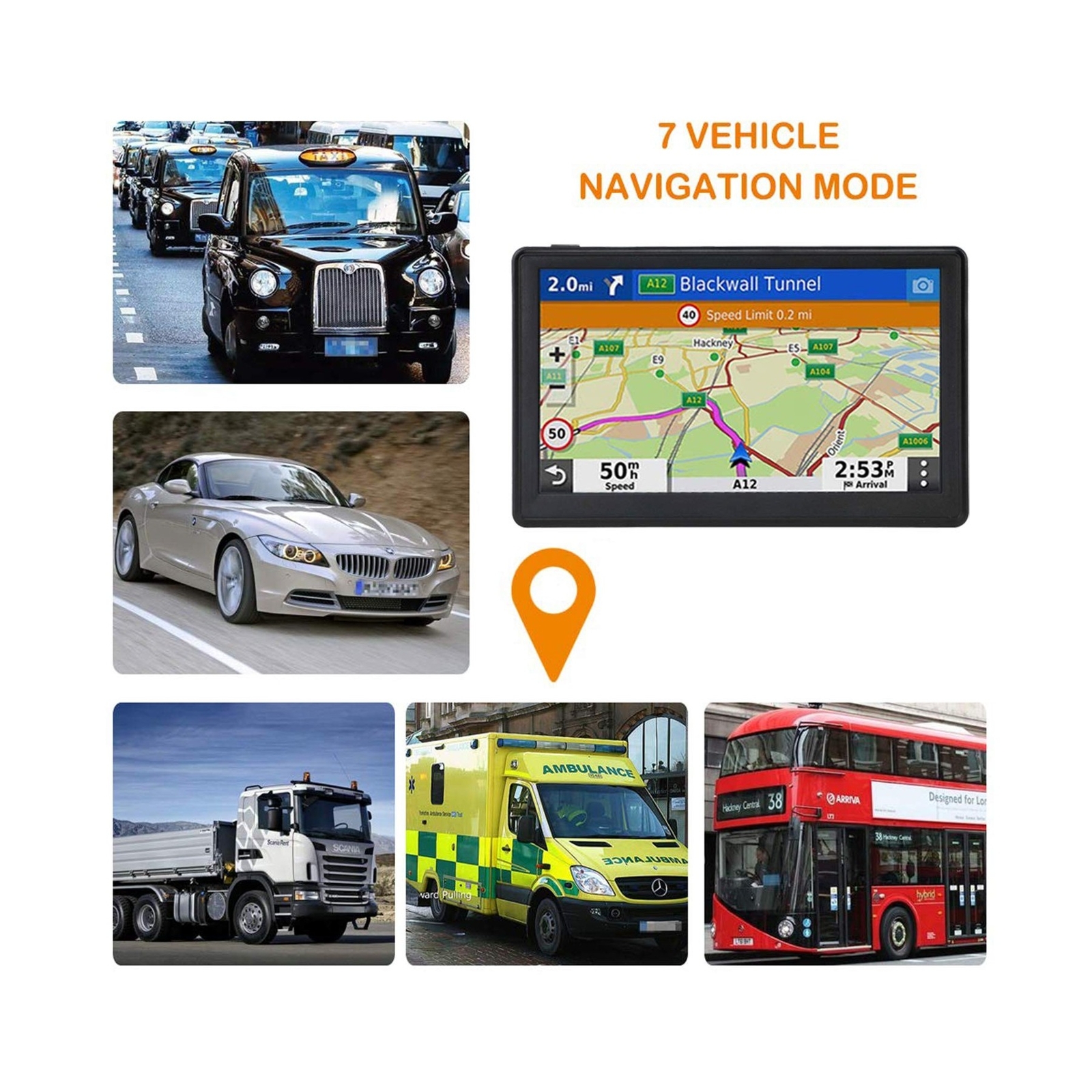 OHREX GPS Navigation for Truck RV Car, 7 inch Truckers Trucking GPS ...