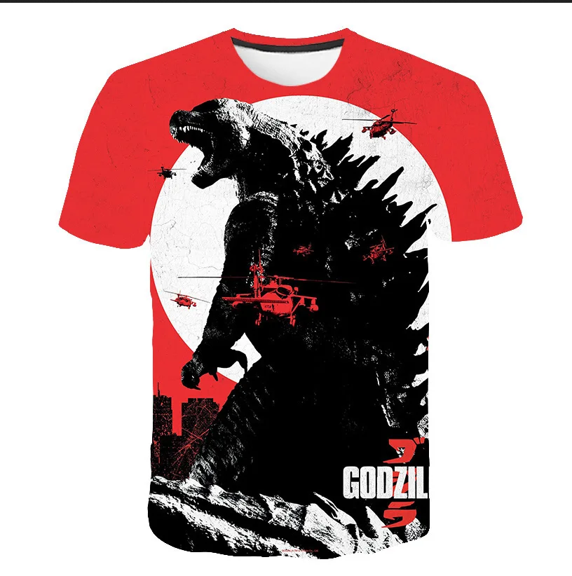 Mens Boys Godzilla King Kong T-shirt Casual Short Sleeve Tee Tops ...