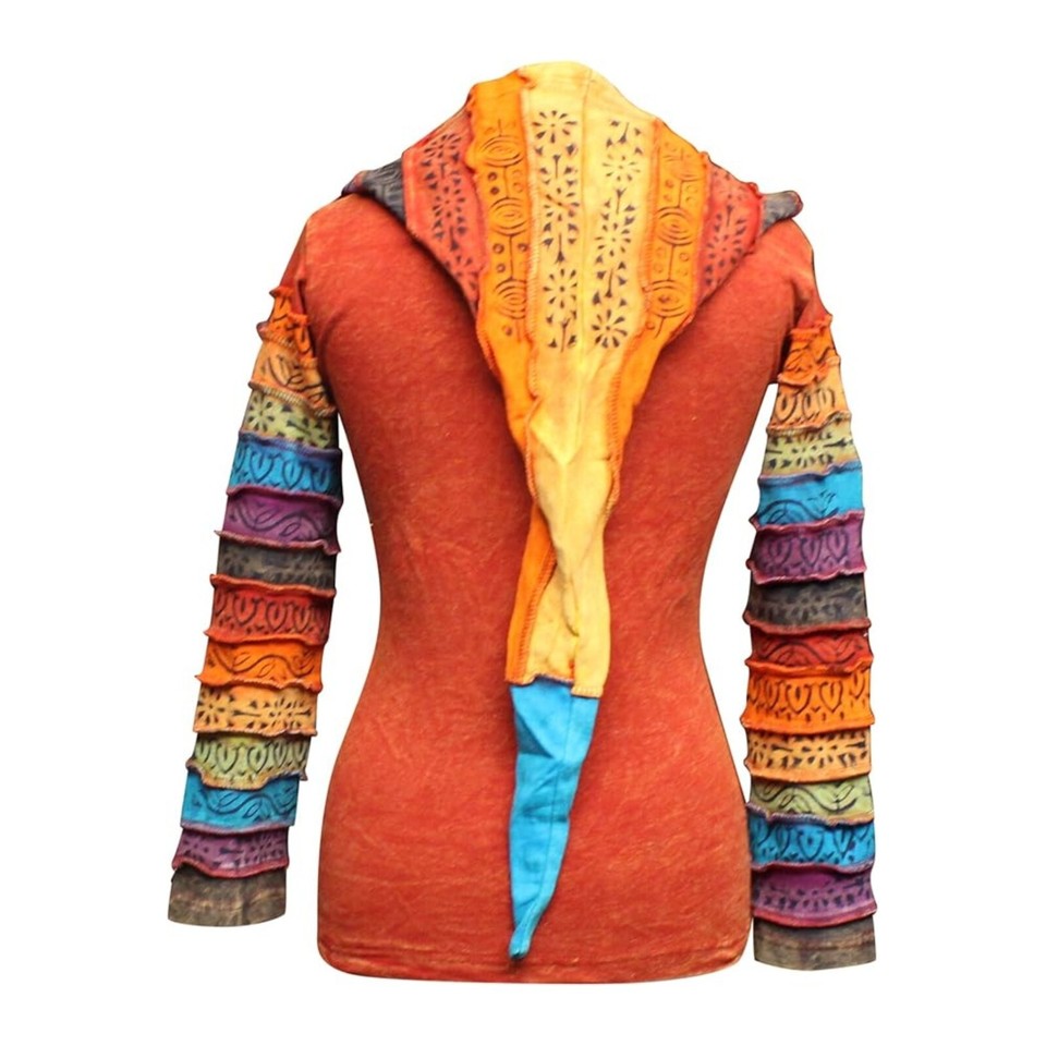 Women's Gothic Boho Sun Patchwork Faded Pixie Hippy Festival Ribs ...