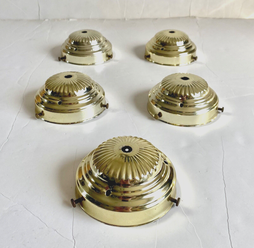 Vintage Metal Fitter Shade Holder Cup Canopy Cap Lamp Ceiling Light ...
