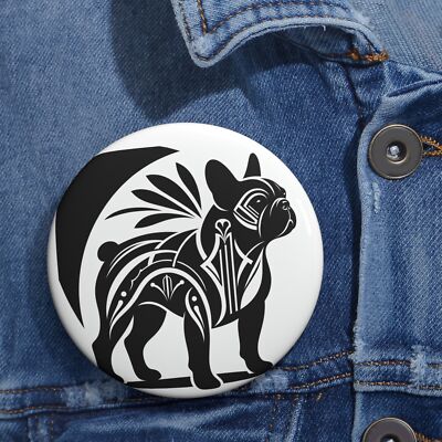 Custom Pin Button Badge Retro Vintage Art Deco French Bulldog Classy ...