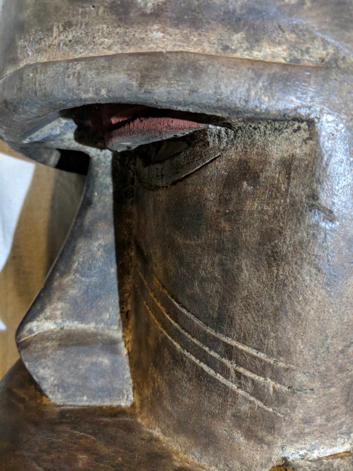 Heavy Unique Mblo Portrait Mask with Pigment — Authentic Carved African ...