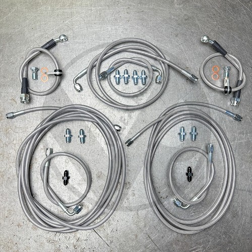 Front & Rear Brake Line Replacement Kit For 88-91 Honda CRX w/rear drum ...